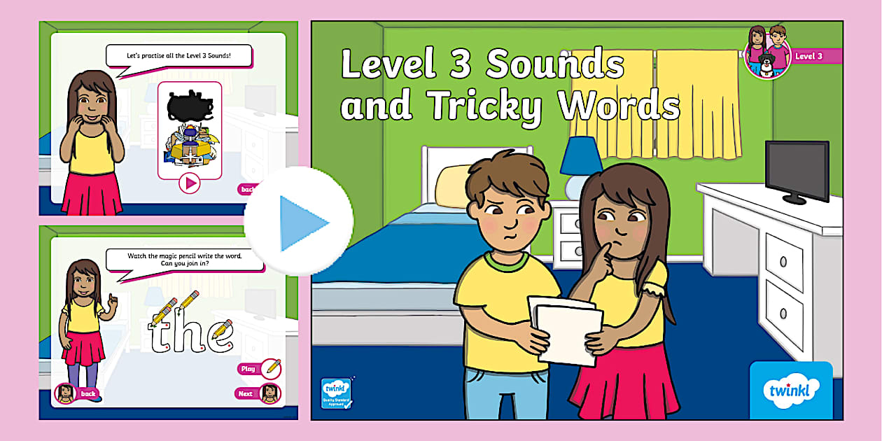 Level 3 Phonics - Sounds and Tricky Words PowerPoint - EYFS
