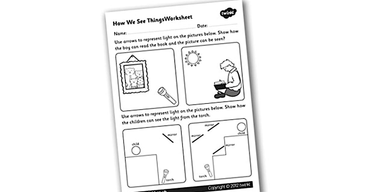 How We See Things Worksheet (teacher made) - Twinkl