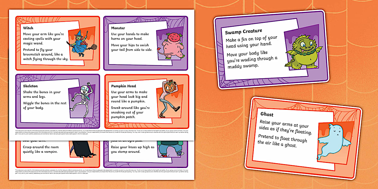 Move Like a Halloween Monster! Activity Cards