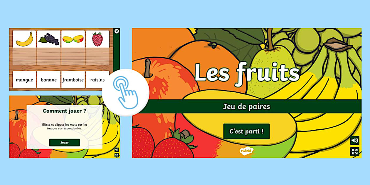 Jeu de paires interactif sur les fruits