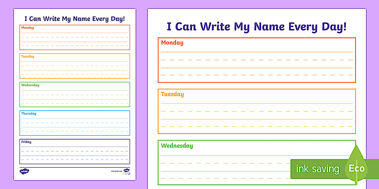 I Can Write My Name Handwriting Worksheet / Worksheet - ESL Handwriting