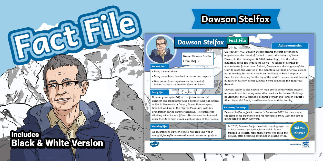Dawson Stelfox Fact File (teacher made) - Twinkl