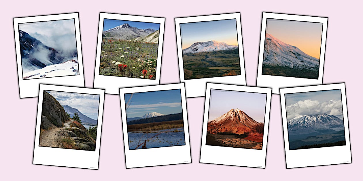 Mount St. Helens Instant Photo Style Display Images - Twinkl