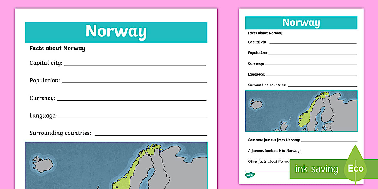 Norway Factsheet Writing Template (teacher made) - Twinkl