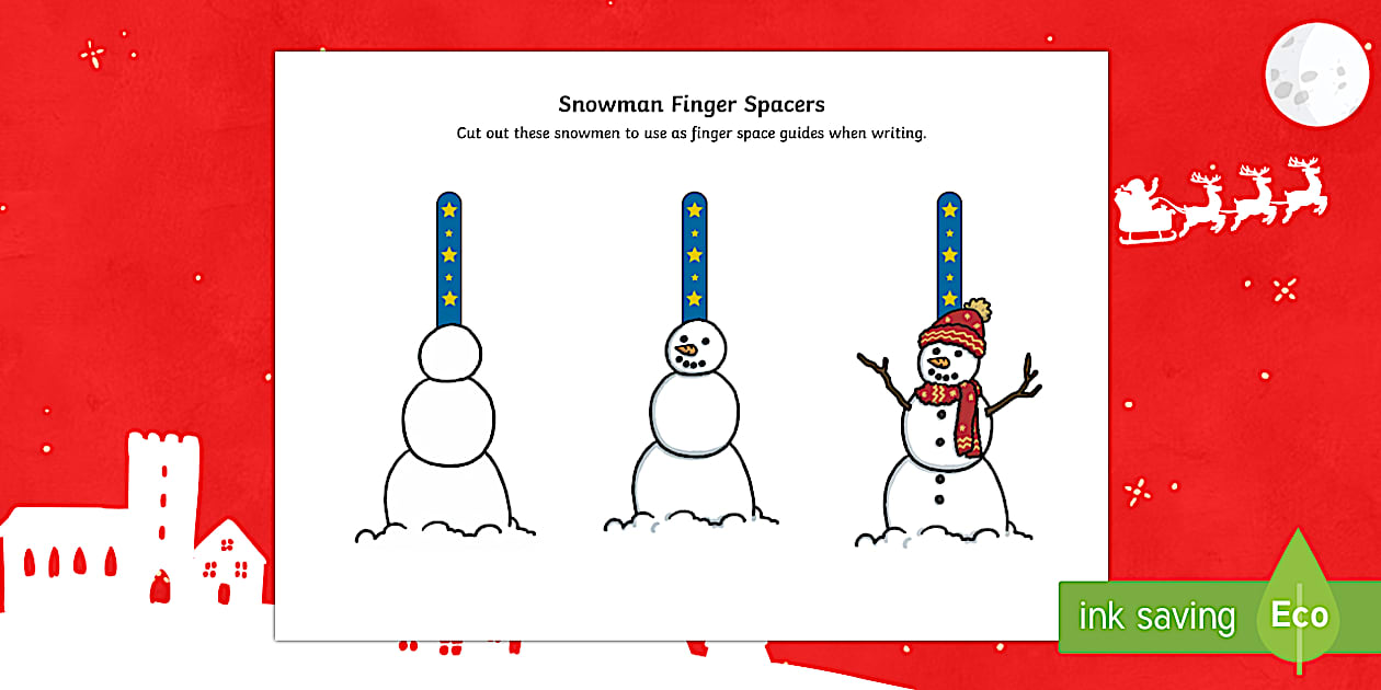 Snowman Writing Finger Spacers (teacher made) - Twinkl