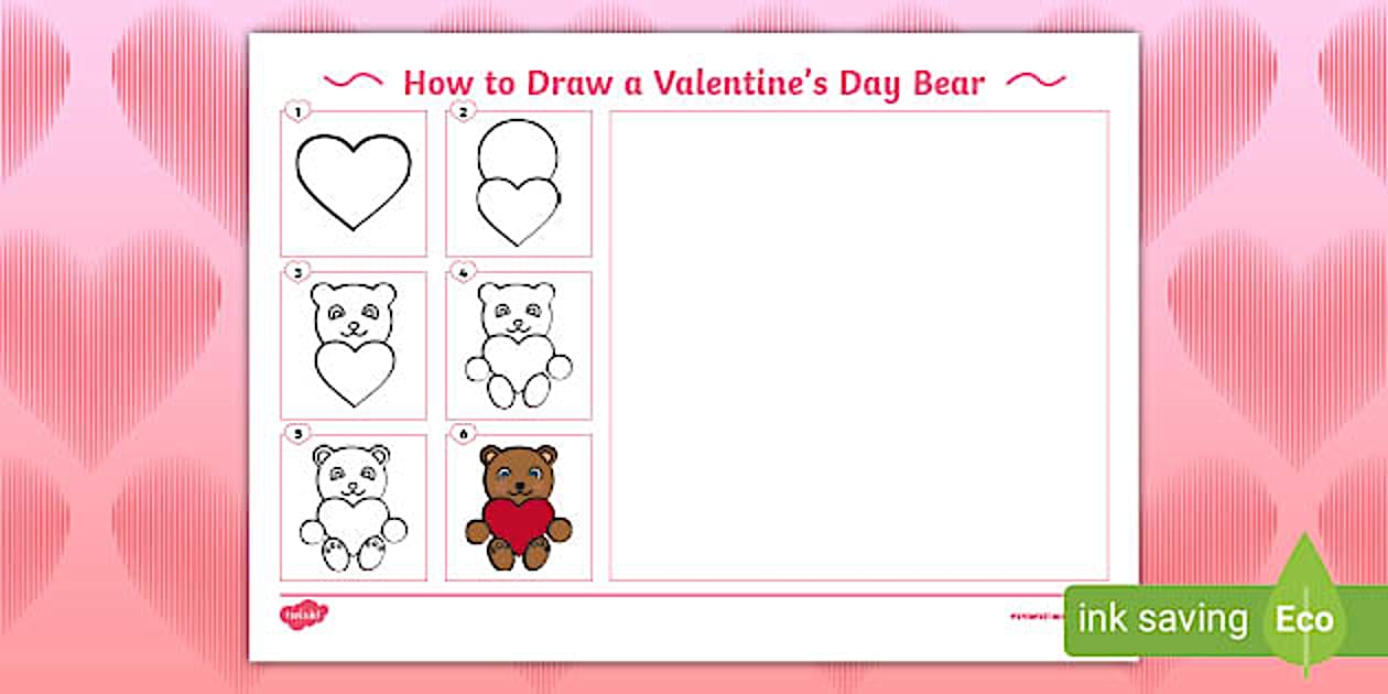 How to Draw a Valentine's Day Bear Activity for a fun lesson
