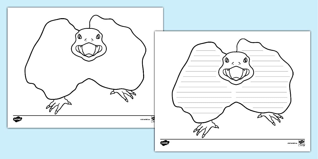 * NEW * Frilled-Neck Lizard Writing Template - Twinkl