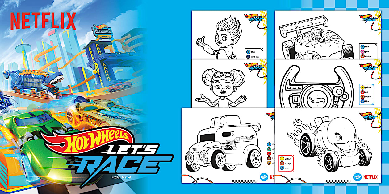 👉 Hot Wheels: Colour by Number