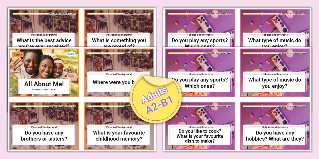 ESL All About Me! Conversation Cards [Adults, A2-B1]