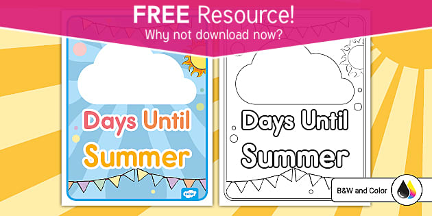 FREE Printable Summer Countdown Poster for Kids - Twinkl USA