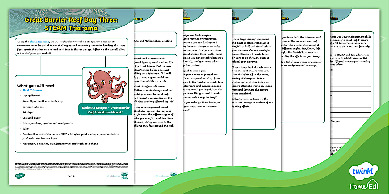 Great Barrier Reef Day Three: STEAM Triarama (teacher made)