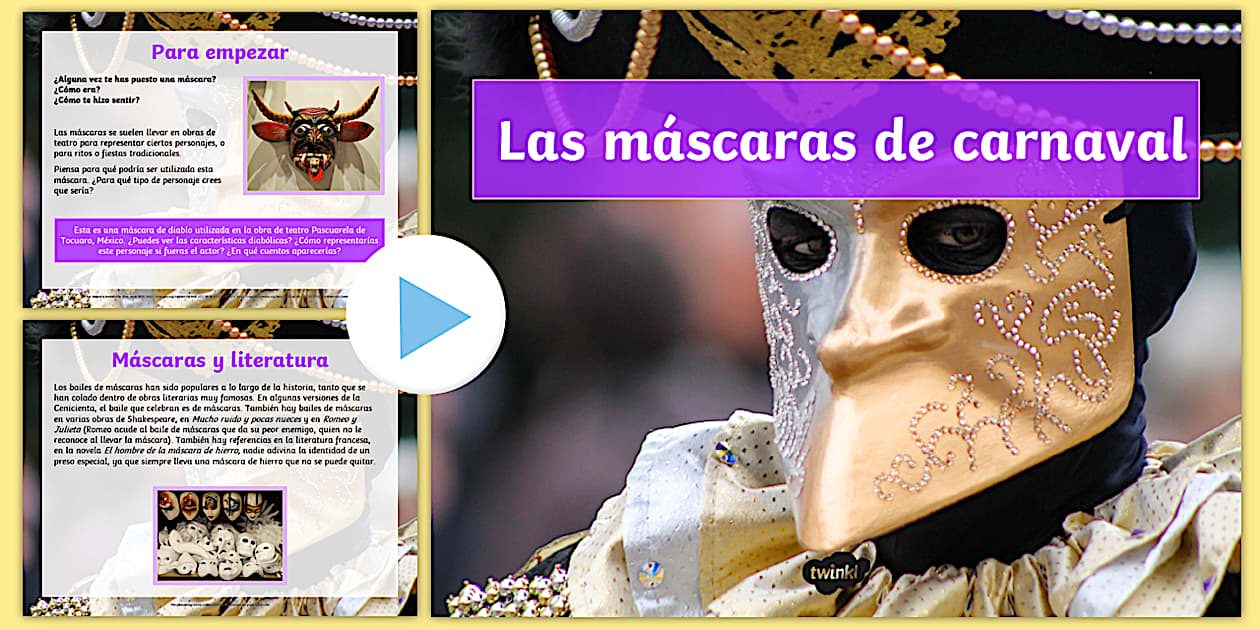 Presentación las máscaras de carnaval (teacher made)