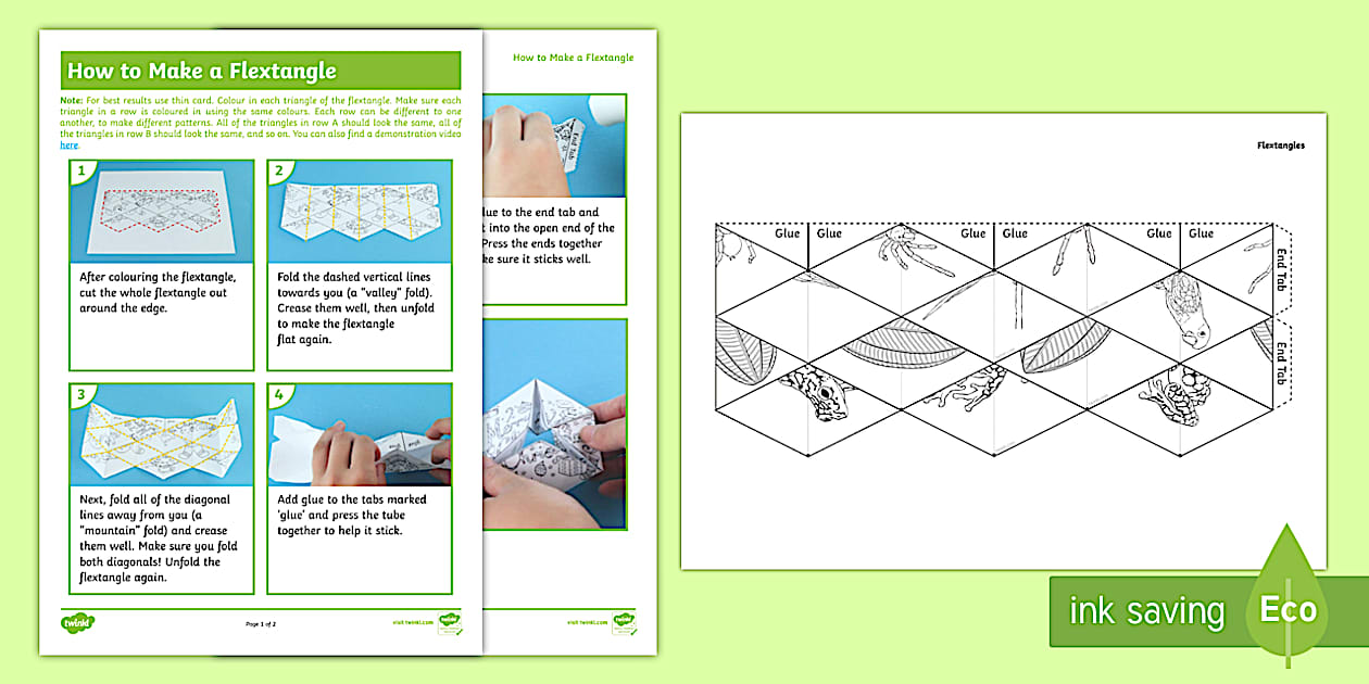 KS2 Rainforest Flextangle Paper Craft - Twinkl