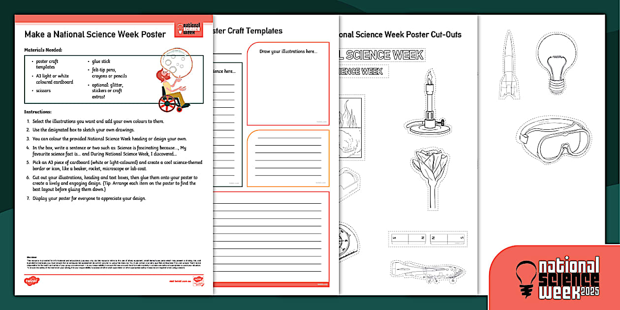 National Science Week Poster Craft Activity (teacher made)