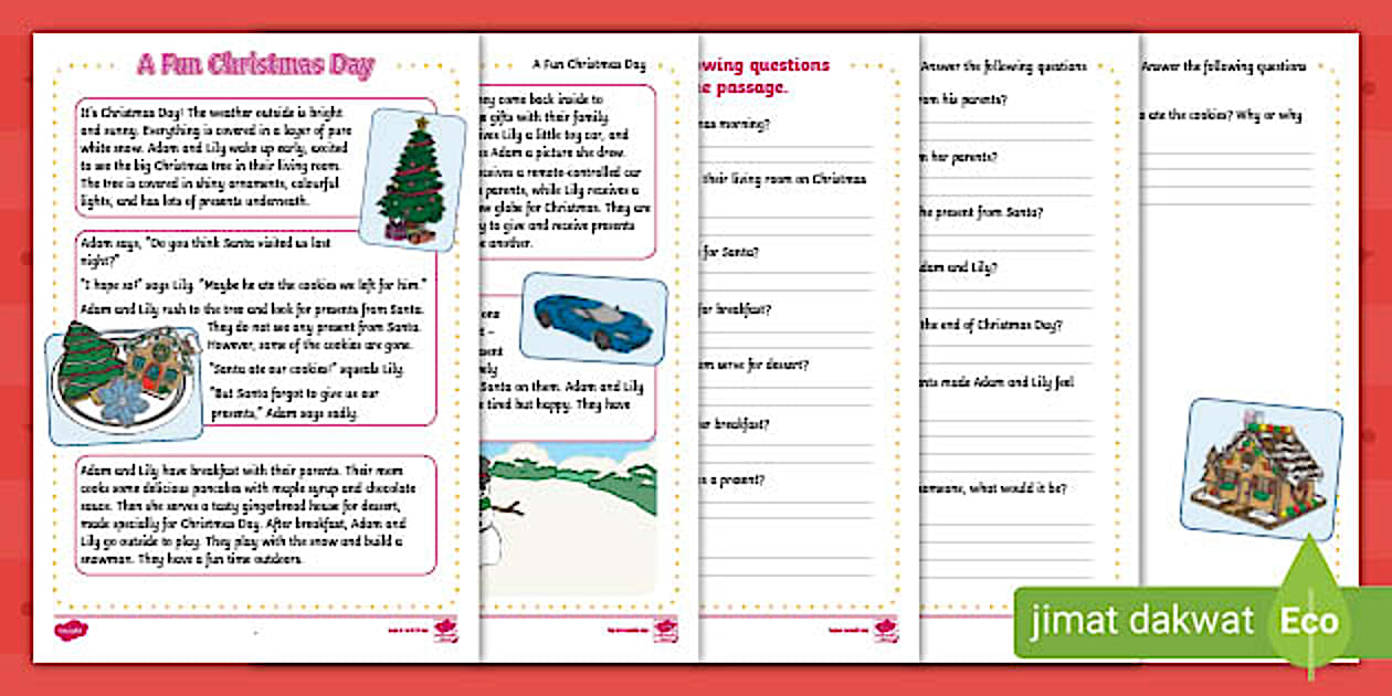 A Fun Christmas Day Reading Comprehension