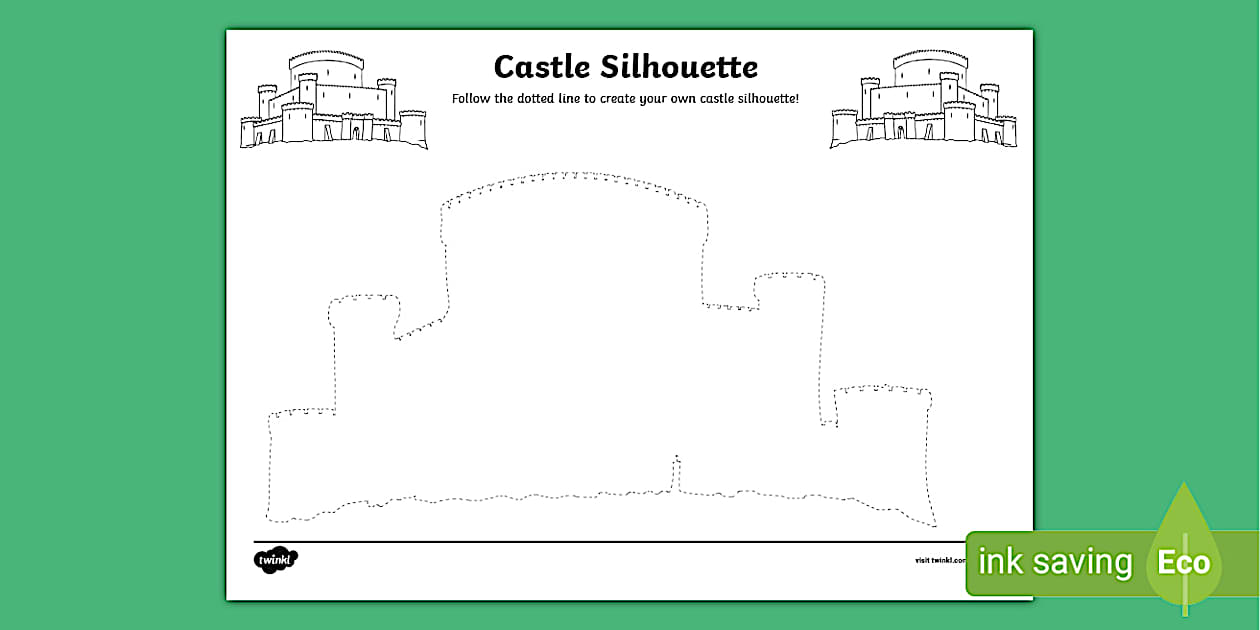 Castle Silhouette Drawing Activity (teacher made) - Twinkl