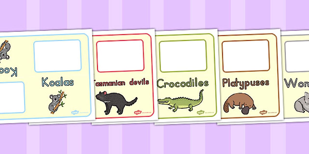 Editable Australian Animal Group Table Signs - Twinkl