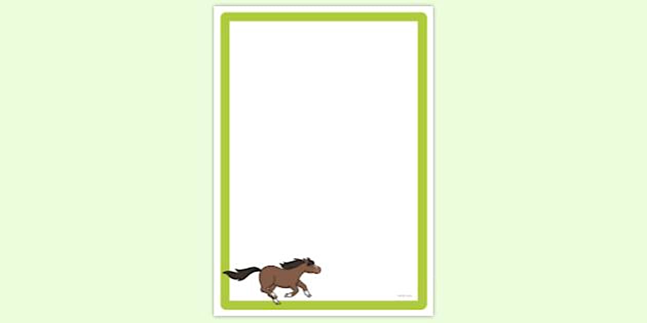 Running Horse Page Border (Teacher-Made) - Twinkl