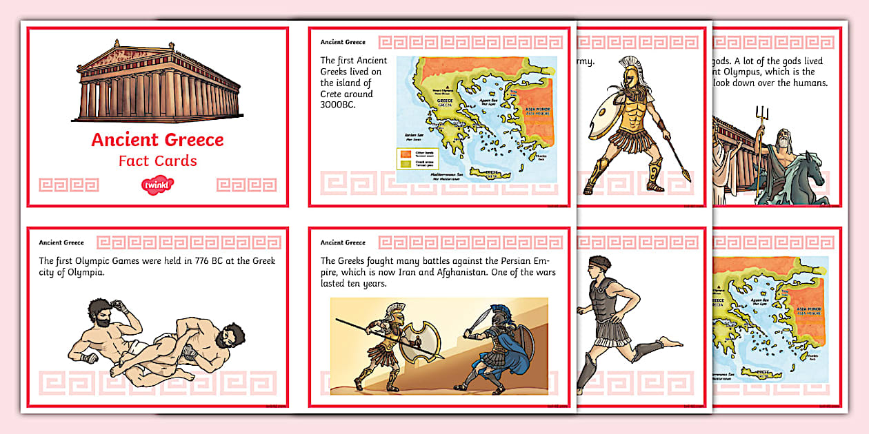 Amazing Ancient Greece Fact Cards (teacher made) - Twinkl