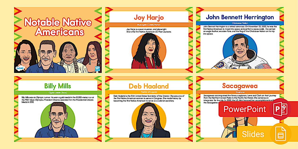 Native American Celebrities PPT & Google Slides | Twinkl USA