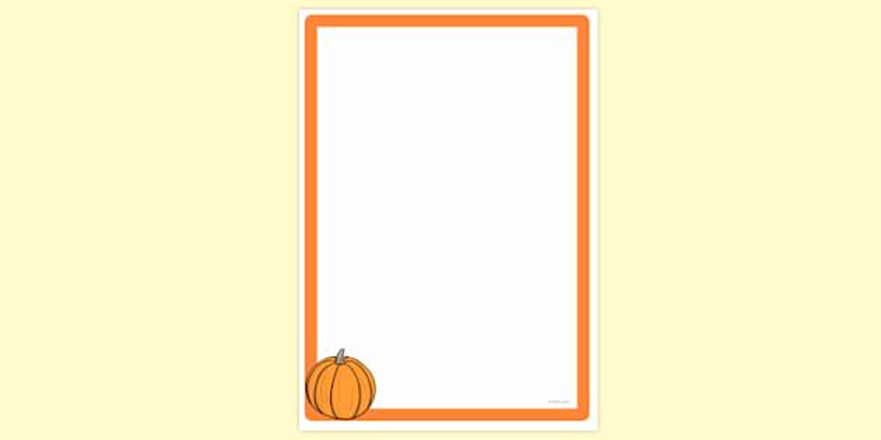 Simple Blank Pumpkin Page Border | Page Borders | Twinkl
