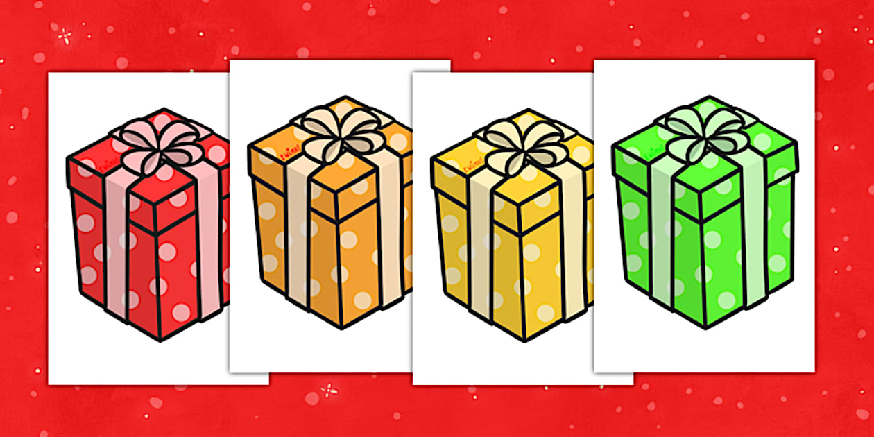 Christmas Present Template (teacher made) - Twinkl