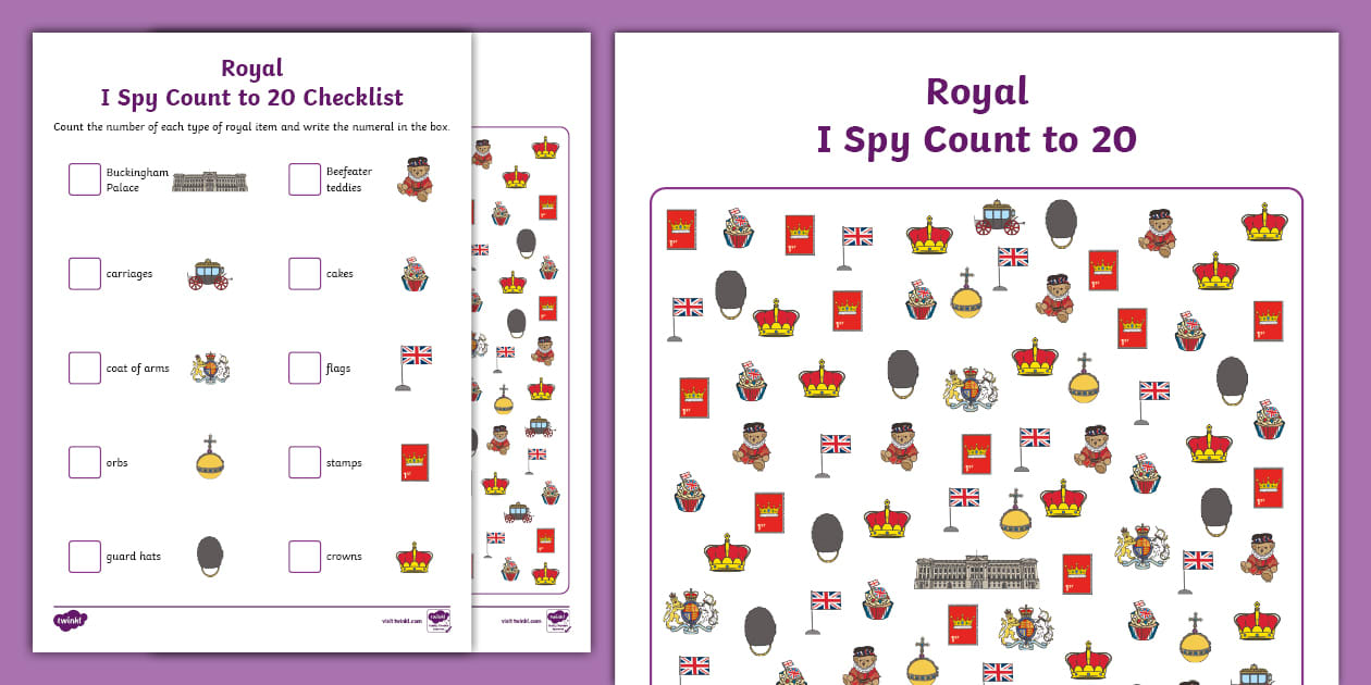 Royal I Spy and Count to 20 Activity | Twinkl - Twinkl