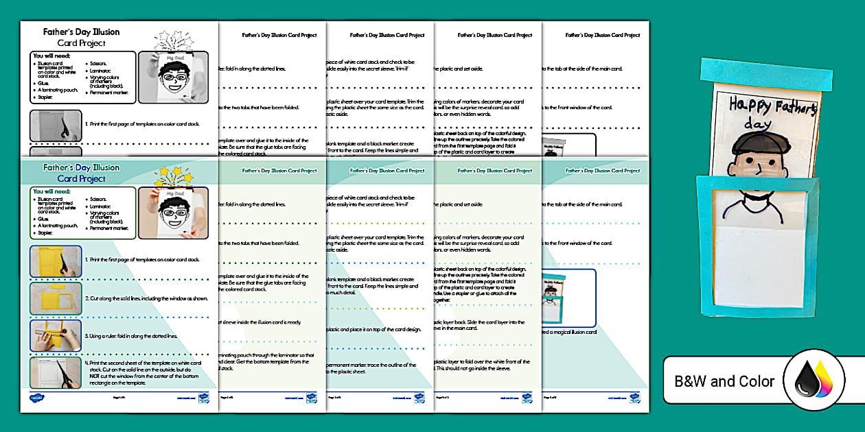 Father's Day Illusion Card Craft - Twinkl