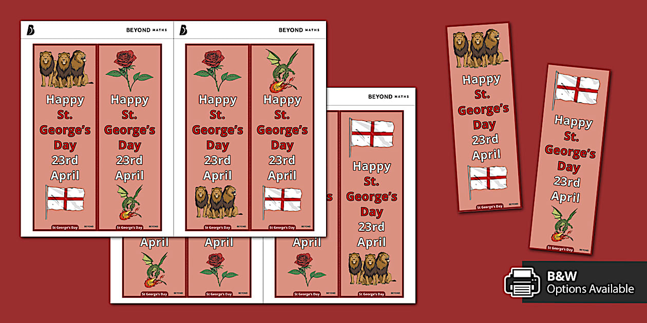 St. George's Day Reward Bookmarks (teacher made) - Twinkl