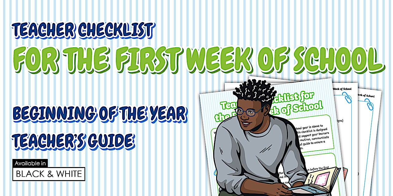 Teacher Checklist for the First Week of School-Teacher's Guide