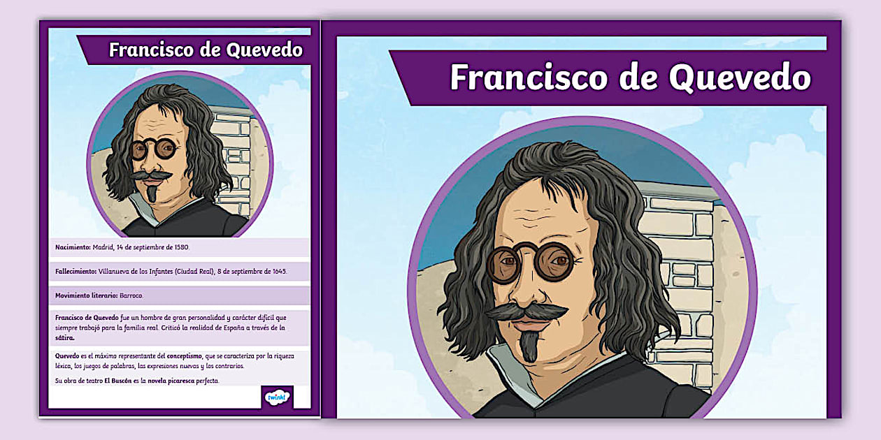 Póster informativo: Francisco de Quevedo - Twinkl