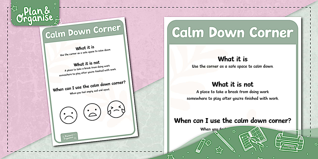 Calm Down Corner Rules | Botancial | Therapeutic Classroom