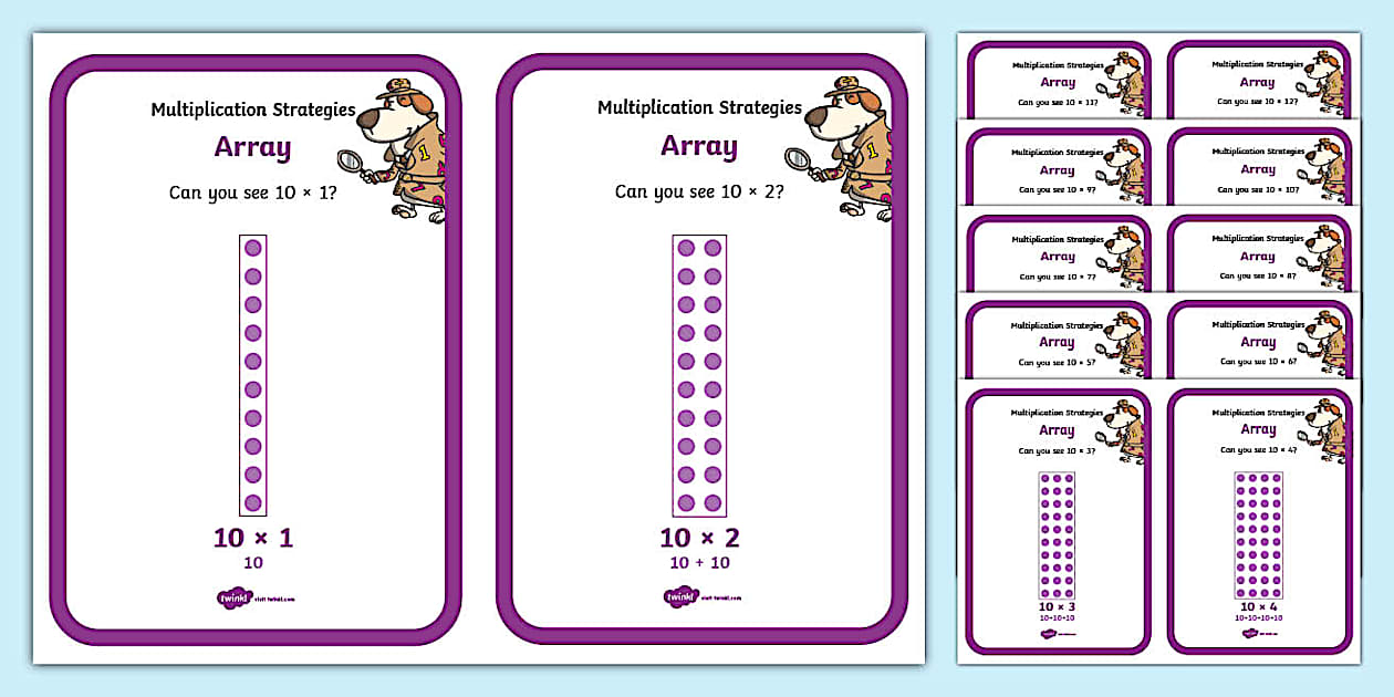 Multiplication 10 Times Table Array Display Poster - Twinkl