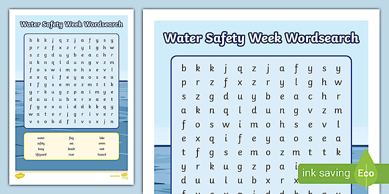 Water Safety Week Word Search (teacher made) - Twinkl