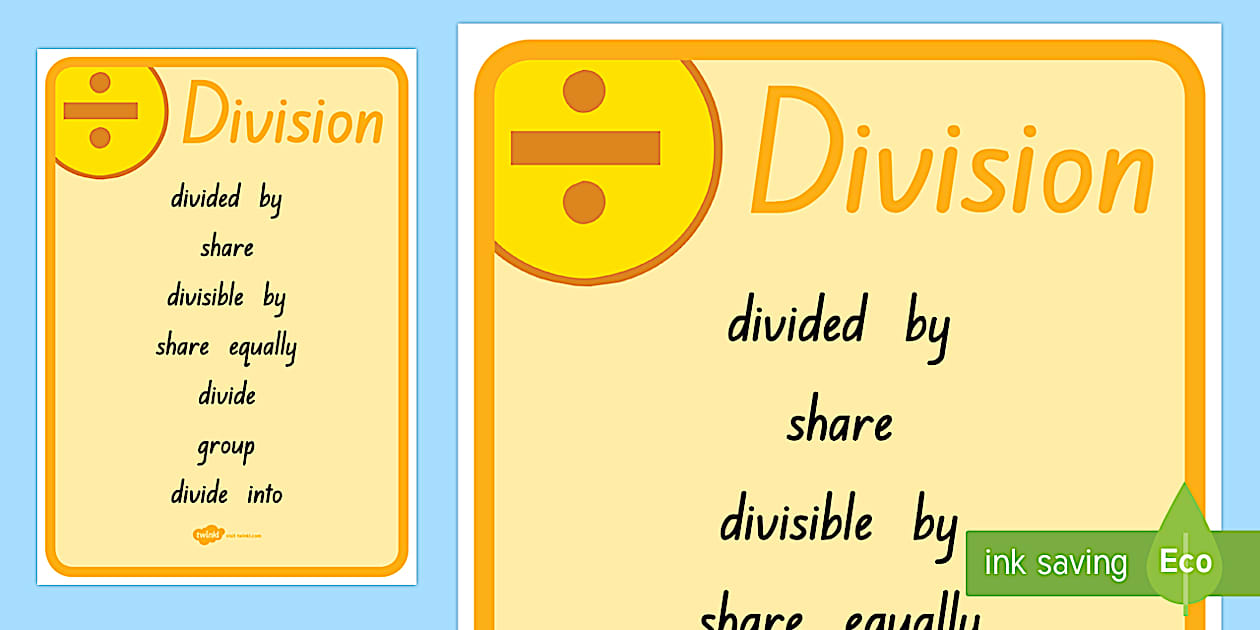 Division Vocabulary Poster (teacher made) - Twinkl