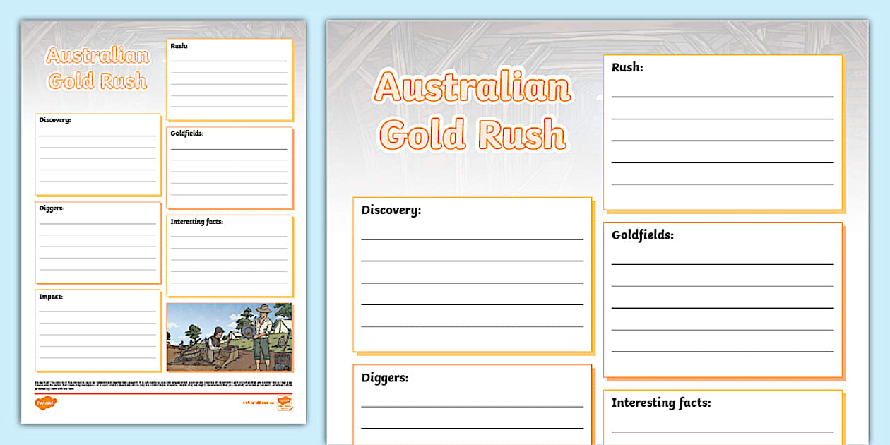 Australian Gold Rush Fact File Template - Twinkl