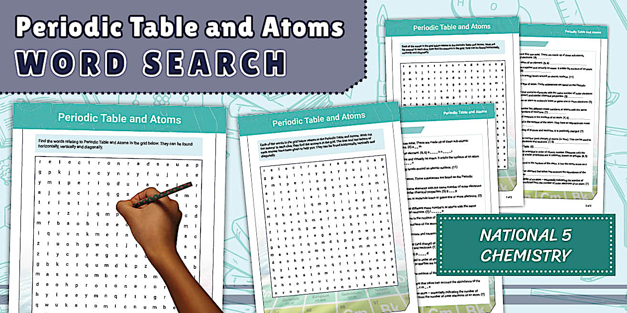 Periodic Table & Atoms Word Search