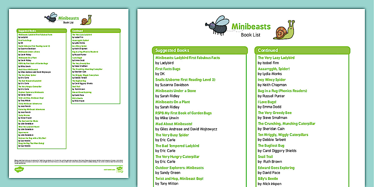 Minibeast Books for Early Years | EYFS Minibeasts Book List