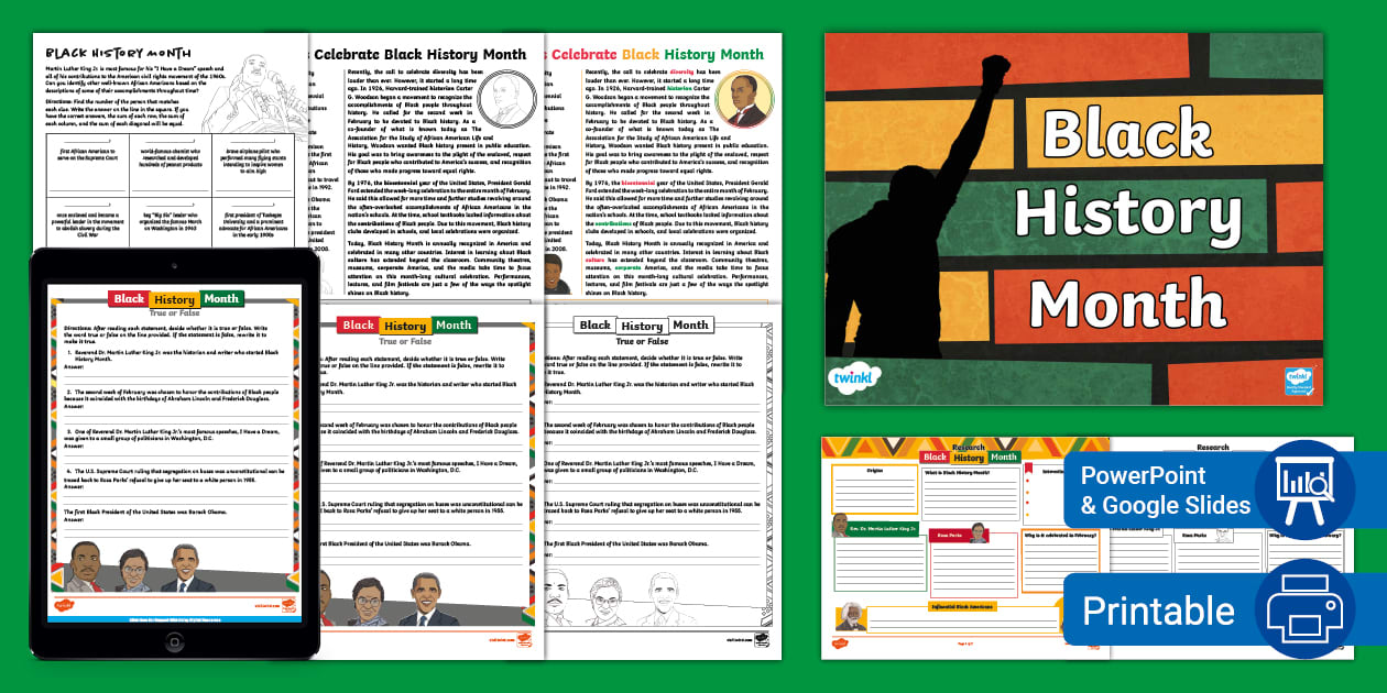 Black History Month Lesson Pack for 6th-8th Grade - Twinkl