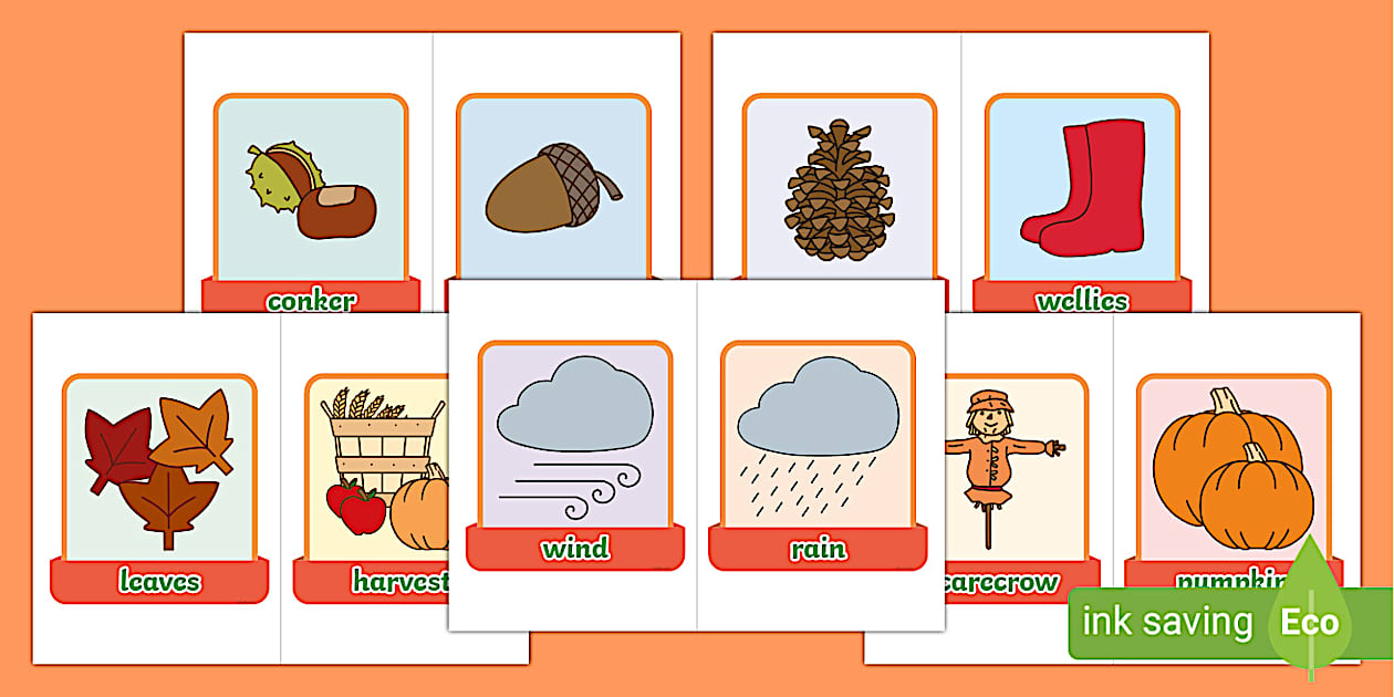 Twinkl Symbols: Autumn Vocabulary Display Cut-Outs - Twinkl