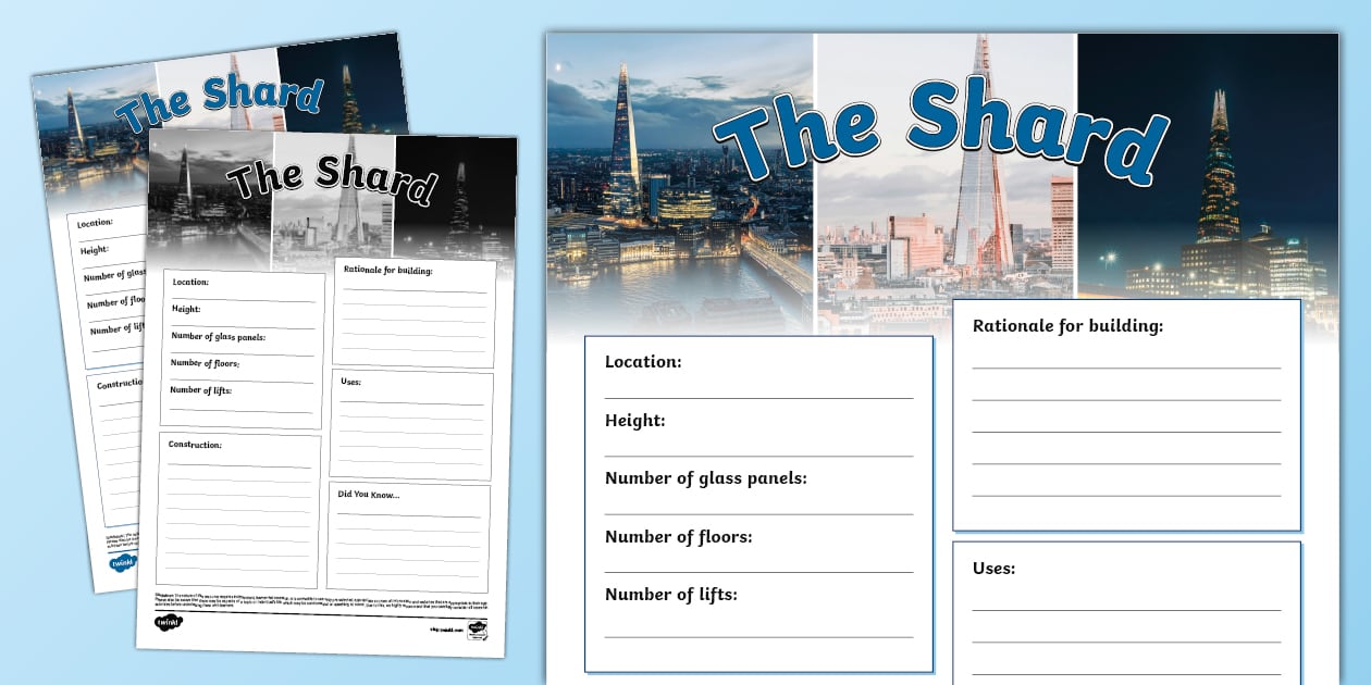 The Shard Fact File Template (Hecho por educadores) - Twinkl