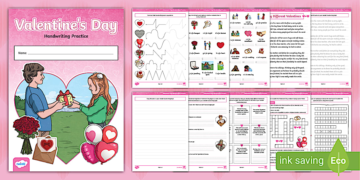 KS2 Valentine's Day Handwriting Activity Booklet - Twinkl