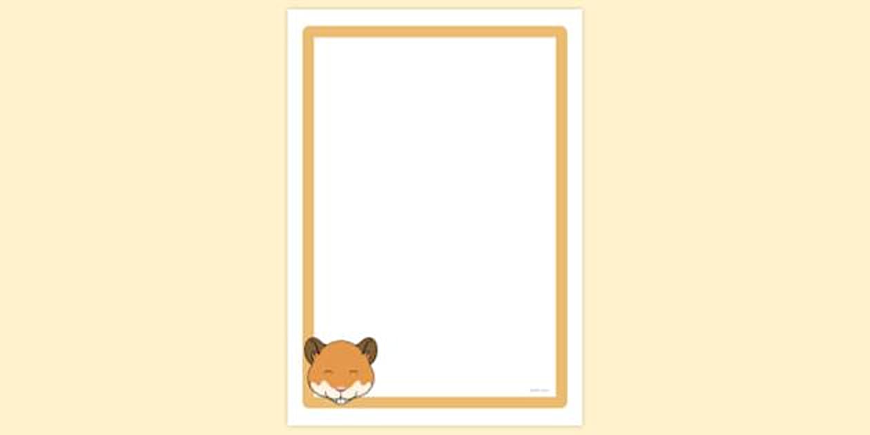Simple Blank Hamster Role Play Mask Page Border | Twinkl