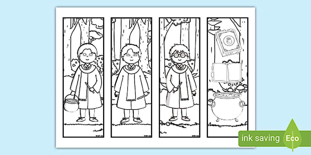 Boy Wizard Bookmarks to Colour - Colouring | Twinkl - Twinkl