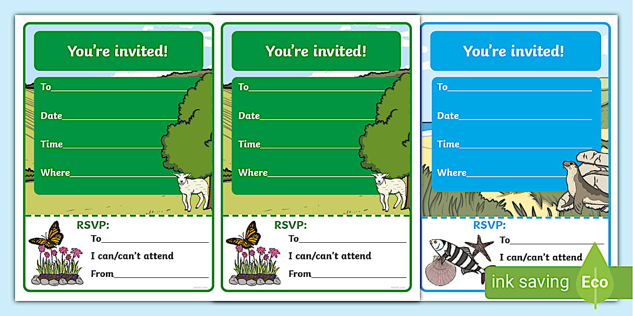 Nature Themed Invitations (teacher made) - Twinkl