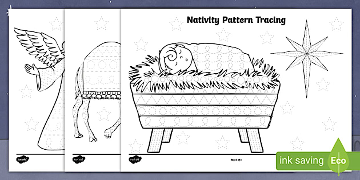 Nativity Pattern Tracing Activity (teacher made) - Twinkl