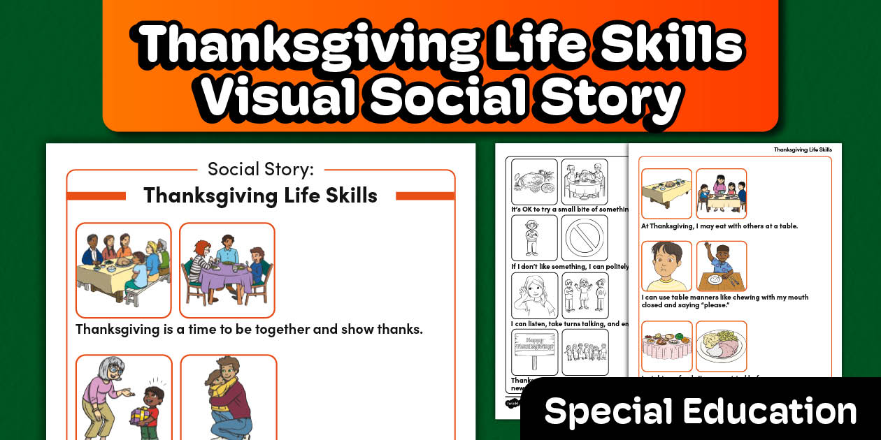 Thanksgiving Life Skills Visual Social Story