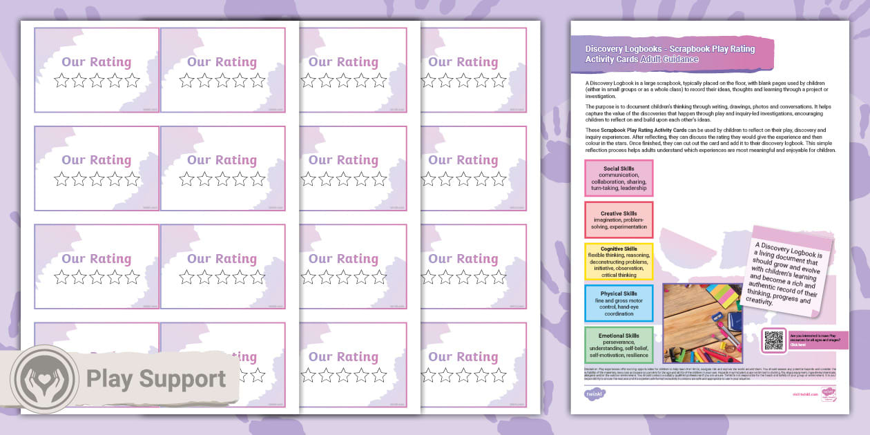 Play Rating Activity Cards for Discovery Logbooks - Twinkl