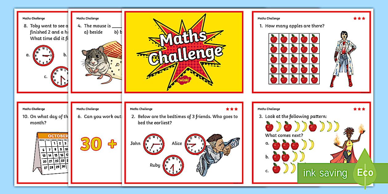 Year 2 Maths Questions | Challenge Cards | Teacher-Made