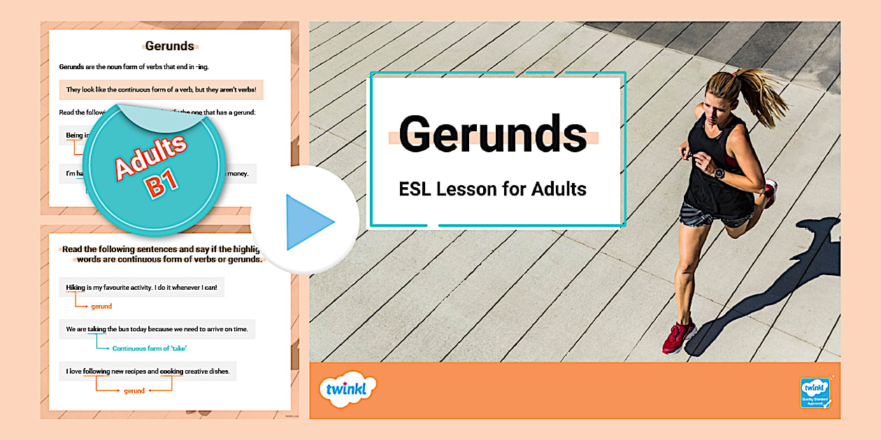 ESL Gerunds PowerPoint Lesson [Adults, B1] (Teacher-Made)